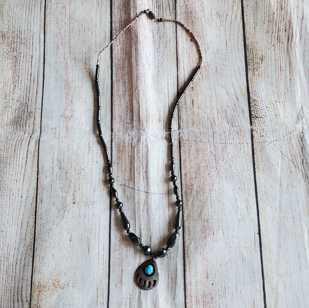 Bear Claw Native American Turquoise Necklace - Gem
